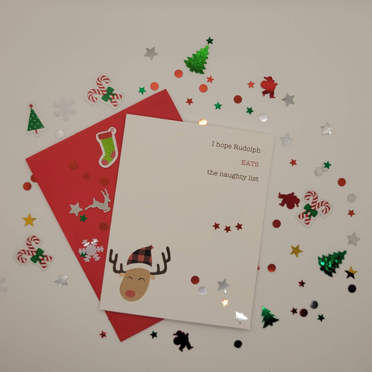 Rudolph Eats the Naughty List Card – Staci Says